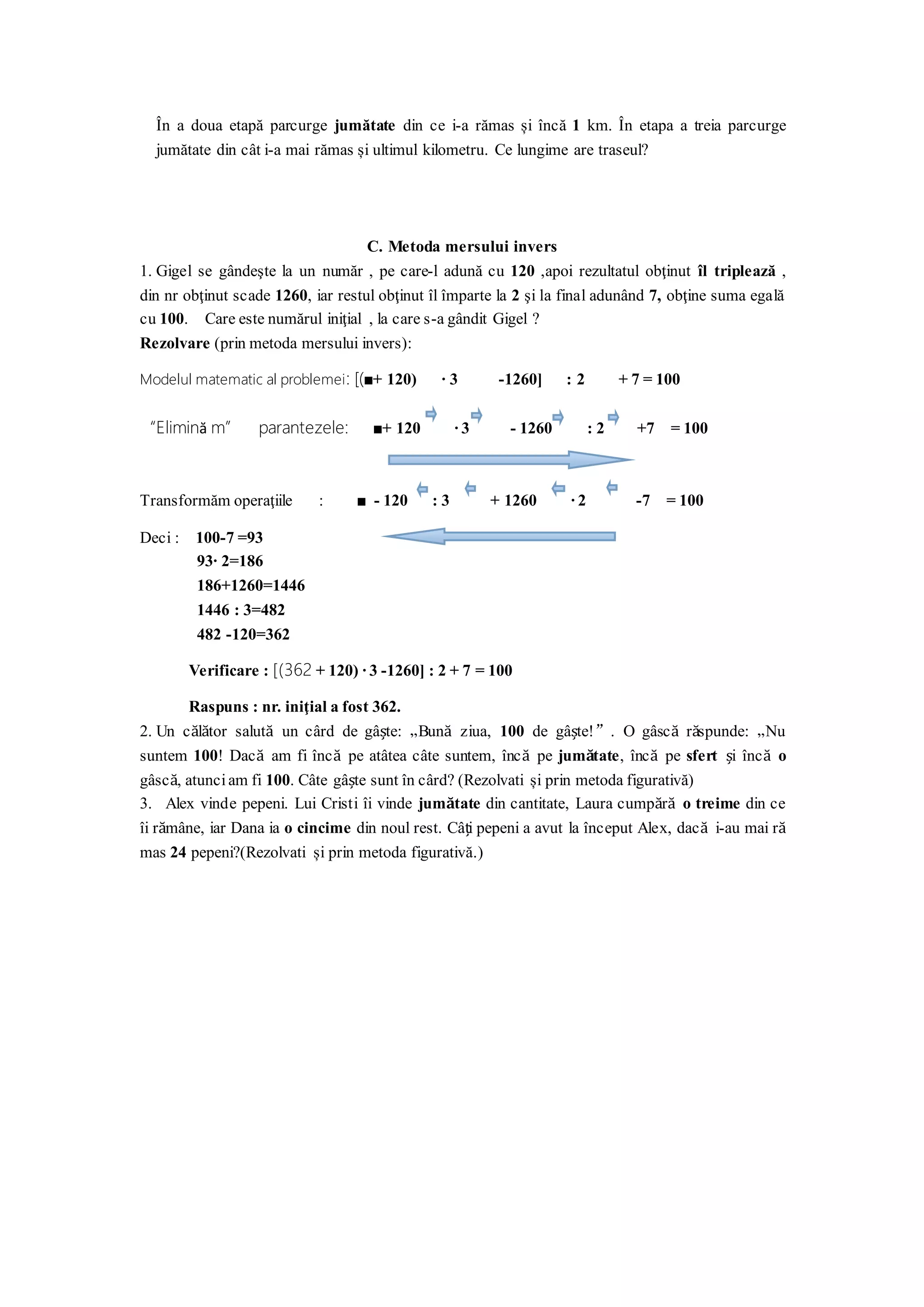 Metode de rezolvare a problemelor clasa a v a | DOC