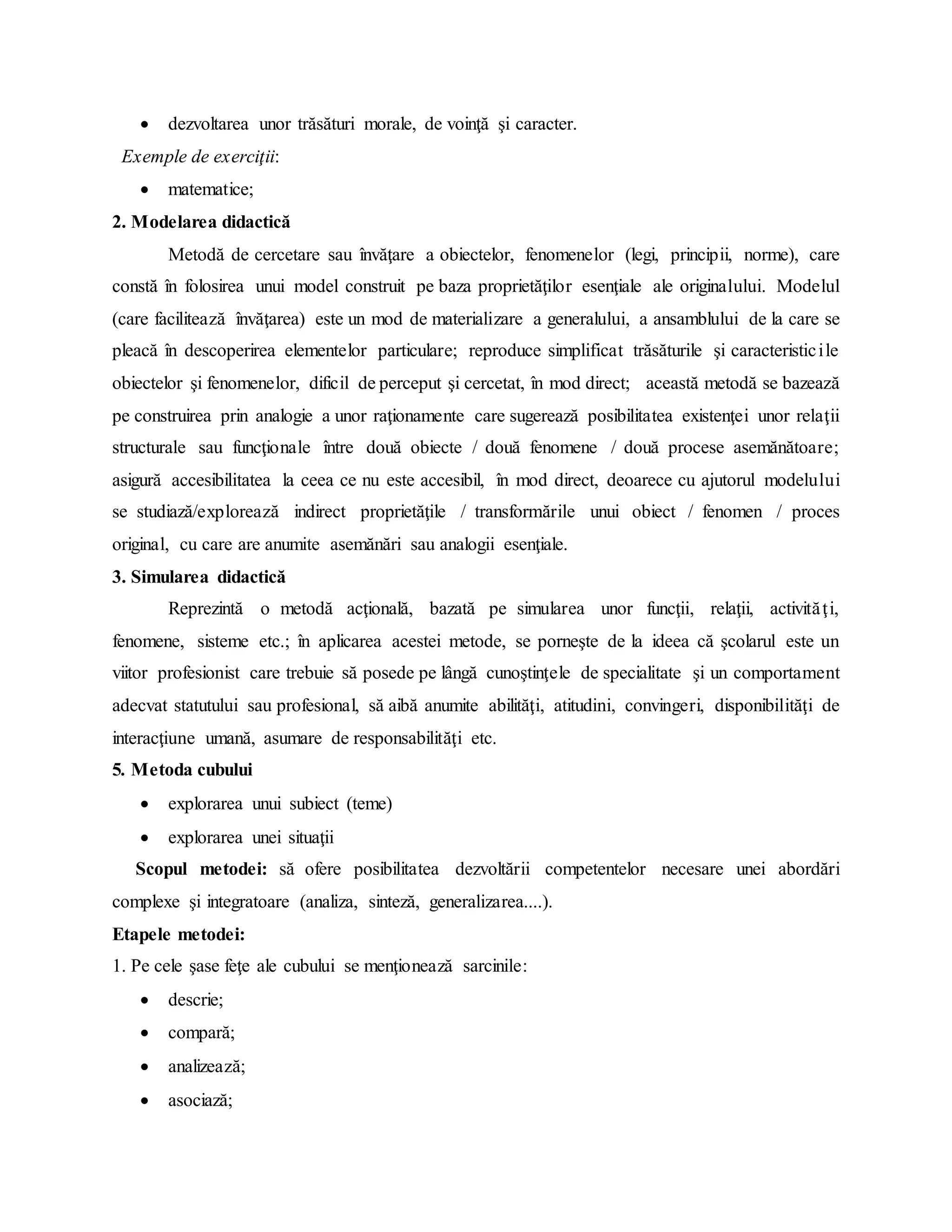 Metode didactice folosite in predarea stem | DOCX