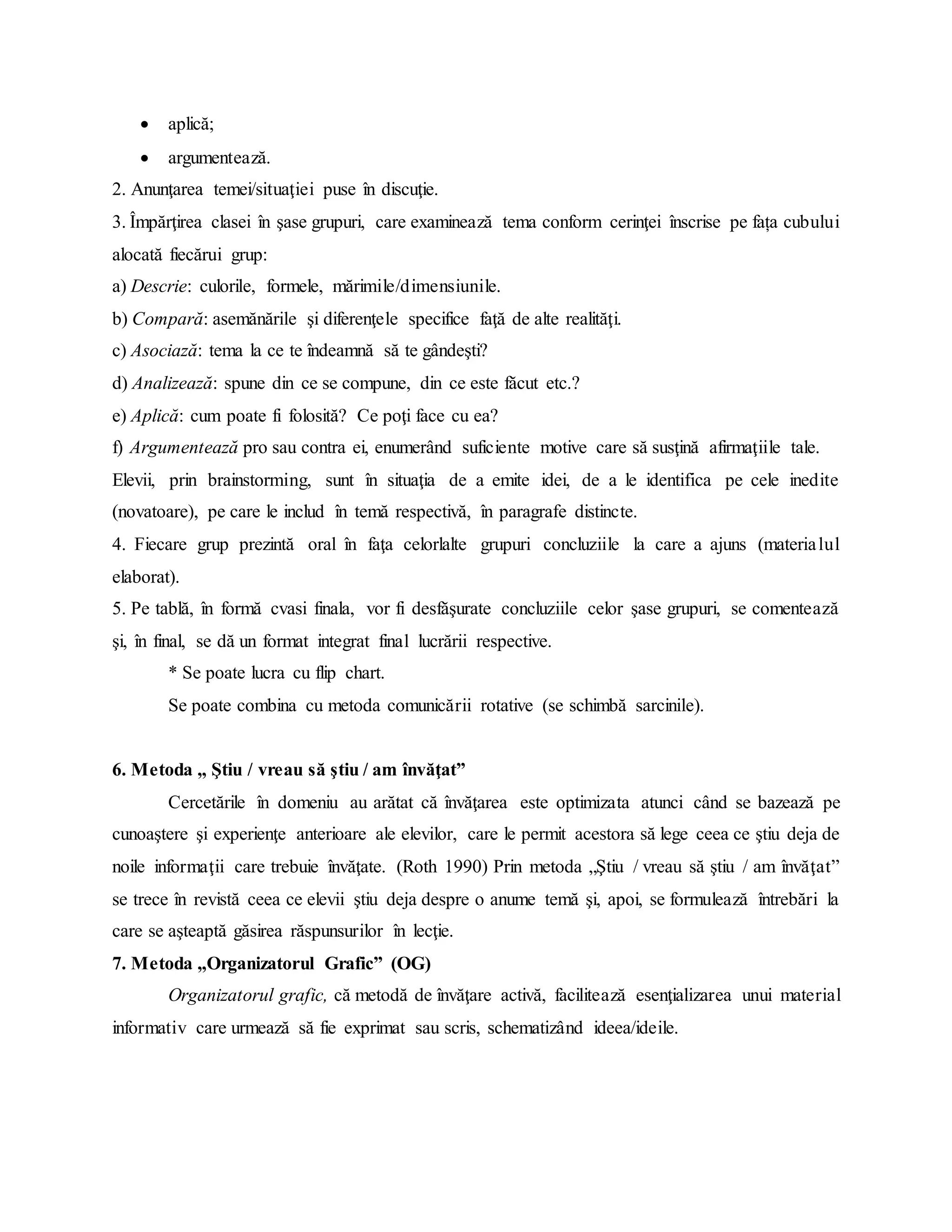 Metode didactice folosite in predarea stem | DOCX