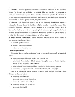 Metode didactice folosite in predarea stem | DOCX