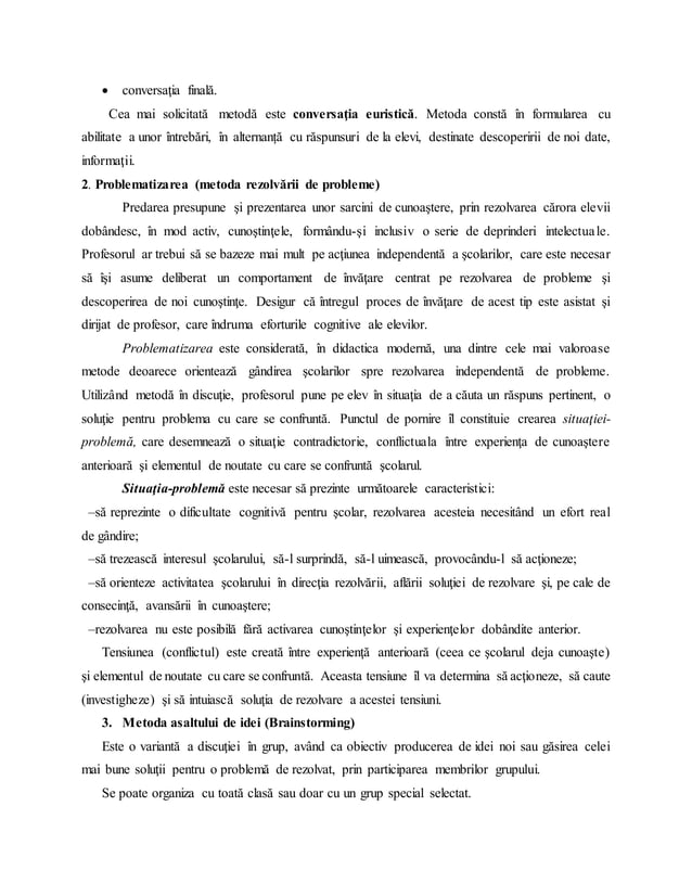 Metode didactice folosite in predarea stem | DOCX