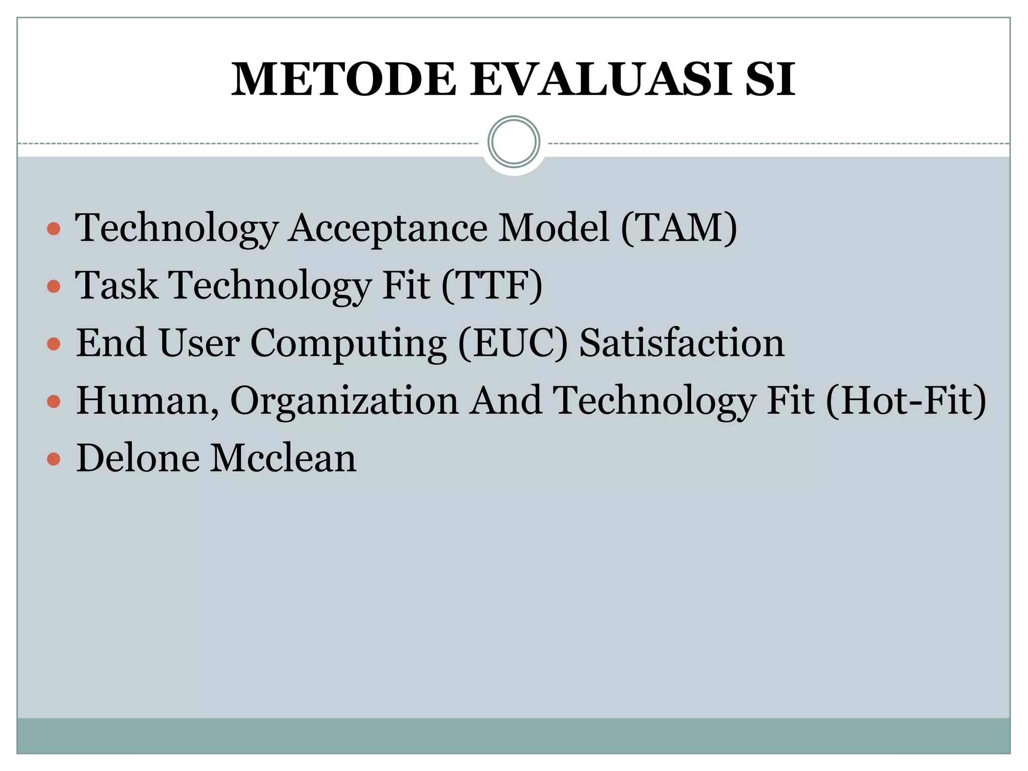 Metode Evaluasi Sistem Informasi | PDF