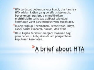 Metode hta dan peran balitbangkes | PPTX