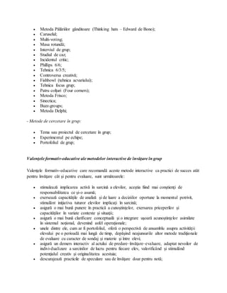 de_predare_invatare_e interactivă Metode | DOCX