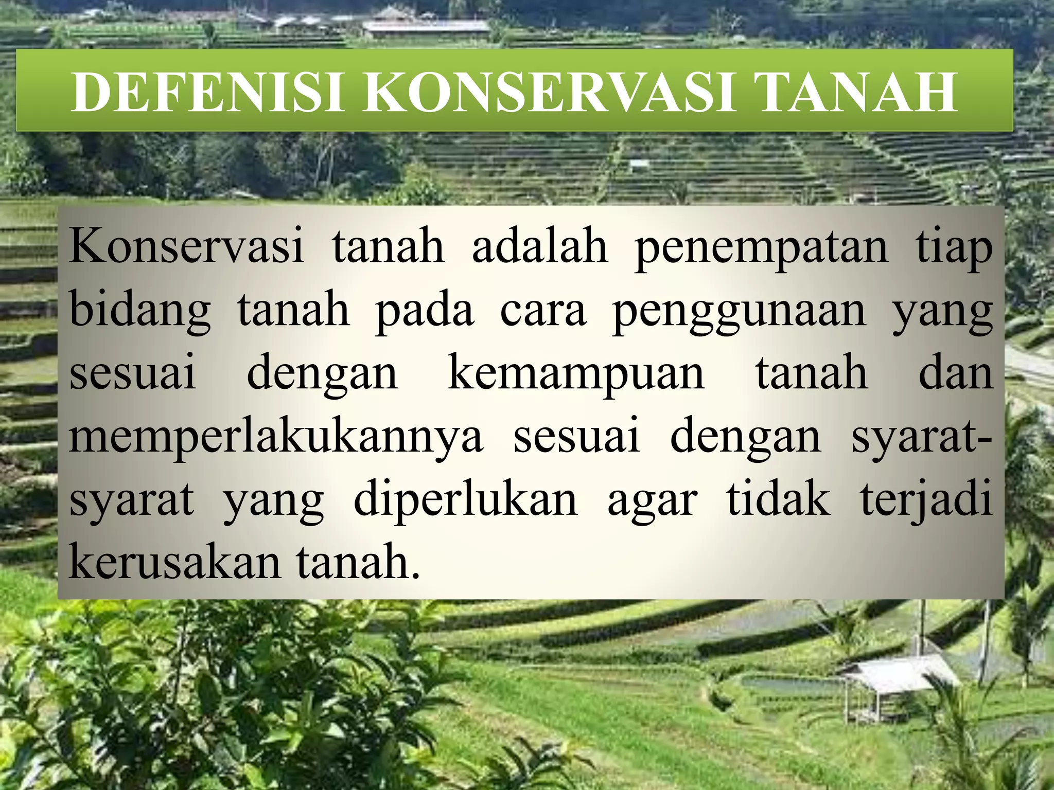 Metode konservasi tanah secara vegetatif | PPTX