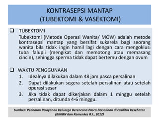Metode kontrasepsi berdasarkan saran ditjalpem | PDF