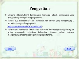 Metode kontrasepsi hormonal (choerunisak) | PPT