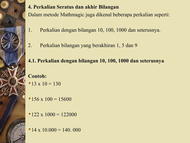 Metode mathmagic dalam operasi hitung perkalian matematika | PPT