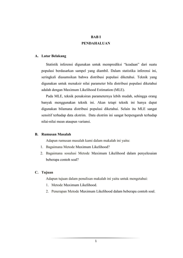 Metode maximum likelihood | DOCX