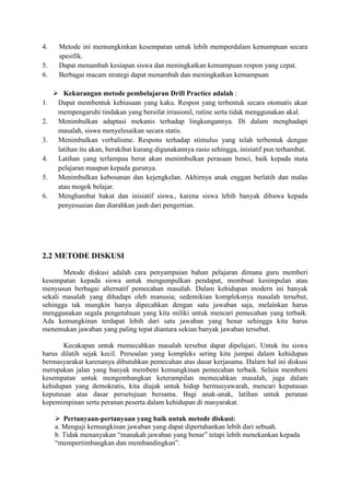 Metode Mengajar Driill, Diskusi, Demonstrasi dan Penemuan | PDF