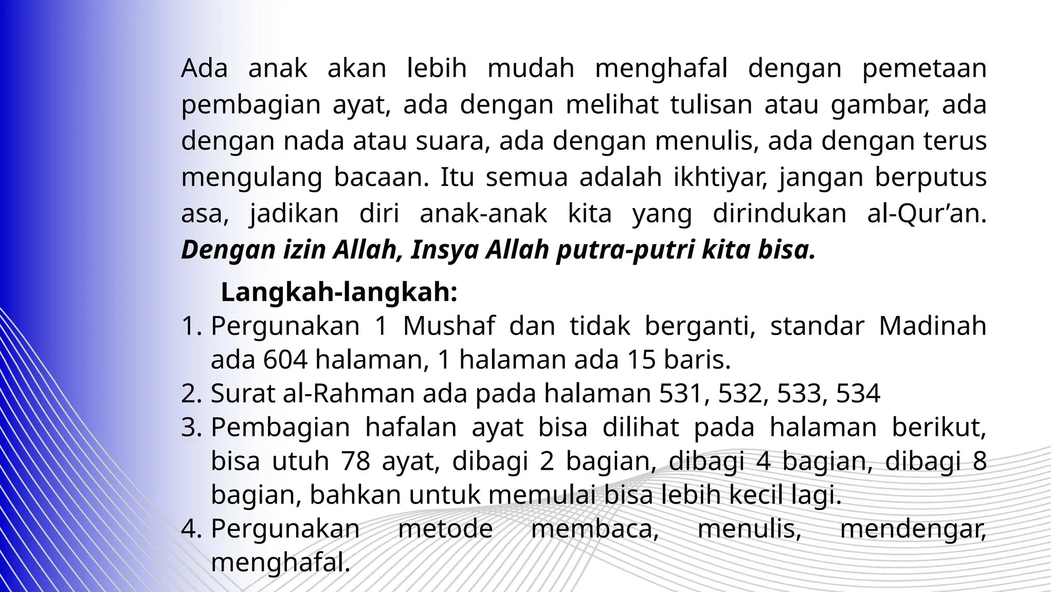 Metode menghafal Surat Ar-Rahman SMPIT BIS.ppsx