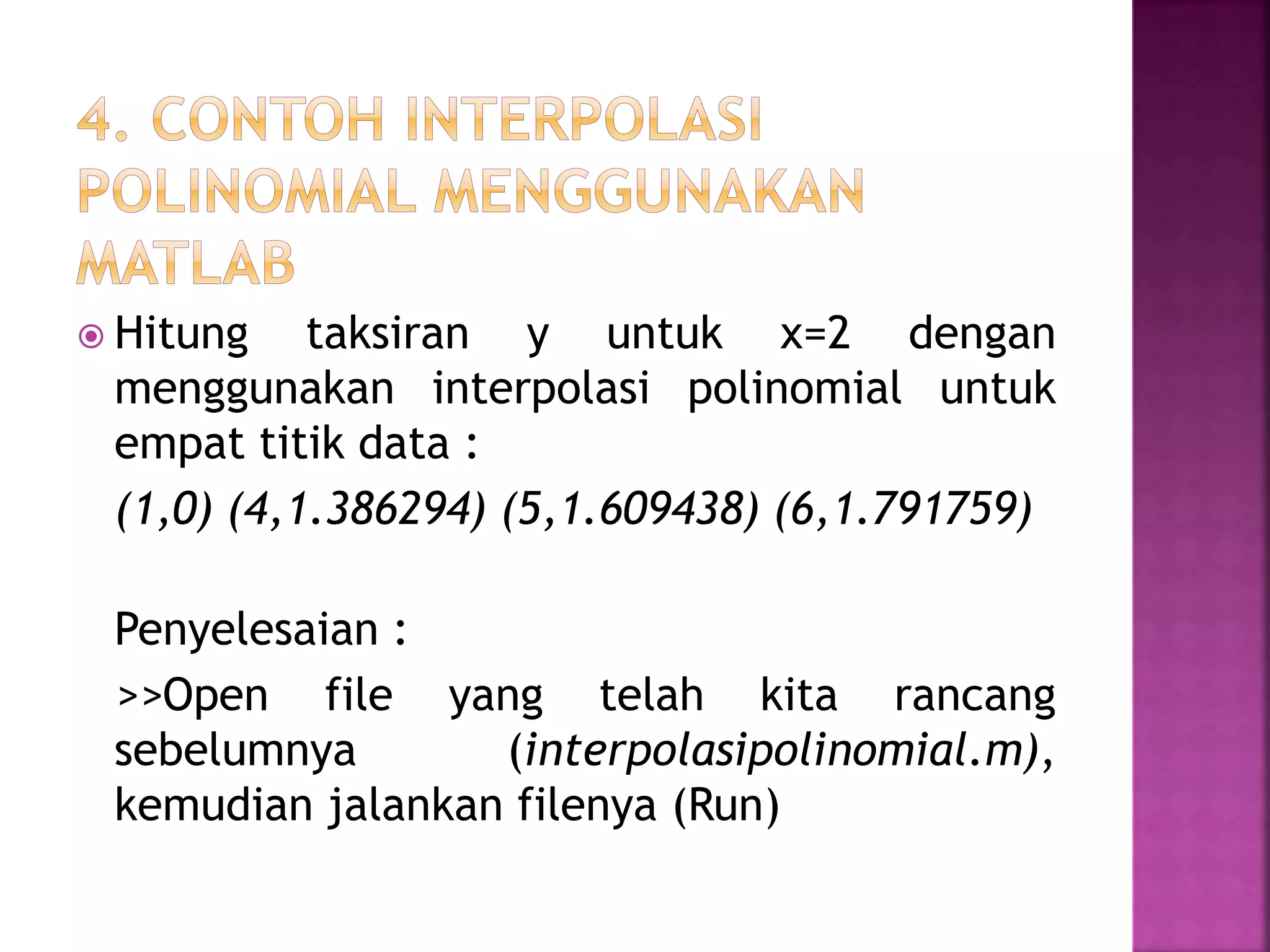 PPT INTERPOLASI POLINOMIAL | PPTX