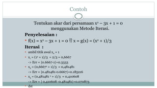 Metode Numerik - Pertemuan 4 Metode Newton-Raphson dan Metode Iterasi.pptx