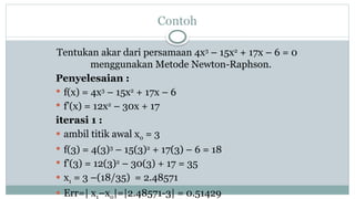 Metode Numerik - Pertemuan 4 Metode Newton-Raphson dan Metode Iterasi.pptx