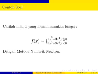 Tugas Metode numerik newton Pendidikan Matematika UMT | PDF