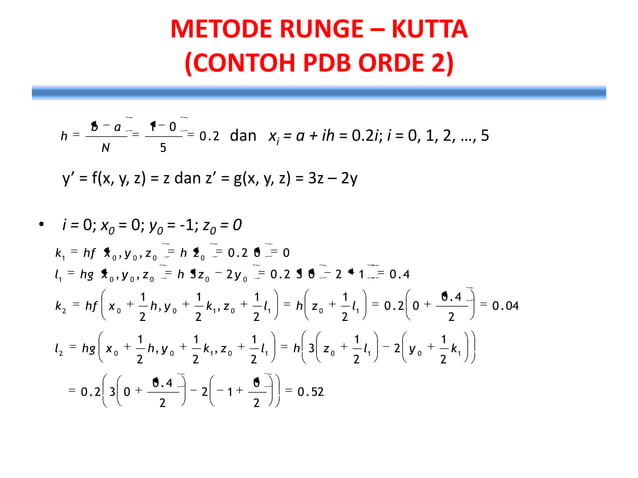 Metode numerik pada persamaan diferensial (new) | PPTX