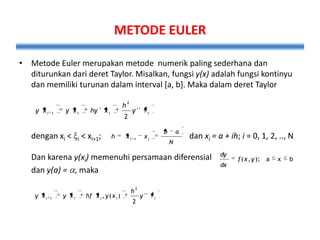 Metode numerik pada persamaan diferensial (new) | PPTX