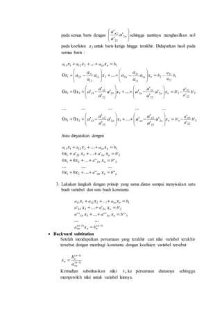 Metode numerik untuk menyelesaikan sistem persamaan linier | DOCX
