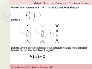 Metode numeris (s03) persamaan non linier simultan | PPSX