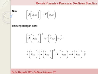 Metode numeris (s03) persamaan non linier simultan | PPSX