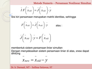 Metode numeris (s03) persamaan non linier simultan | PPSX