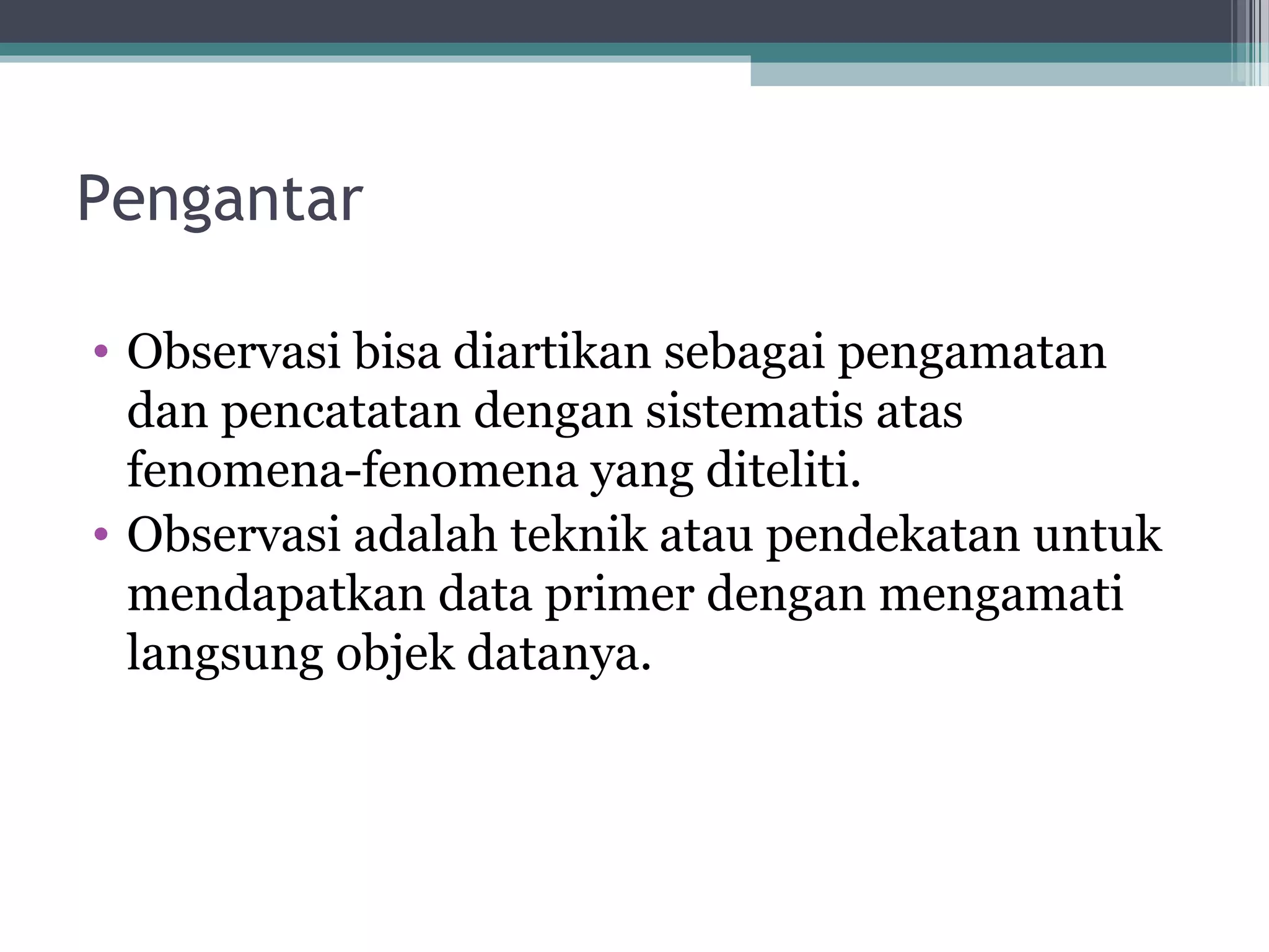 Metode observasi | PPT