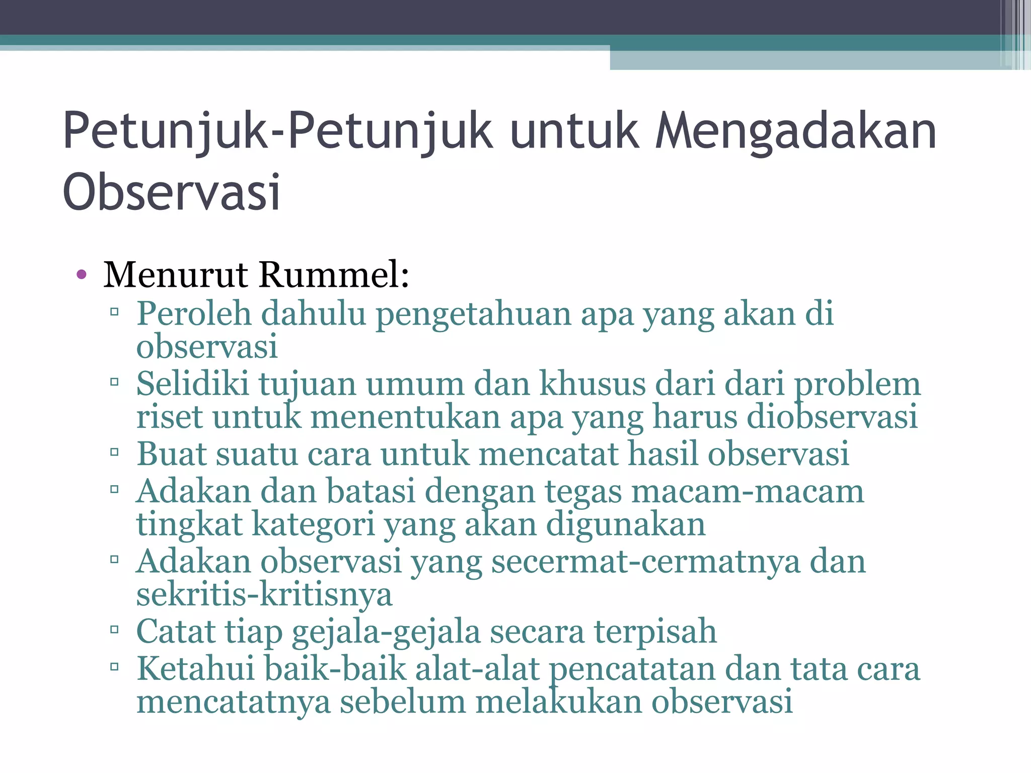 Metode observasi | PPT