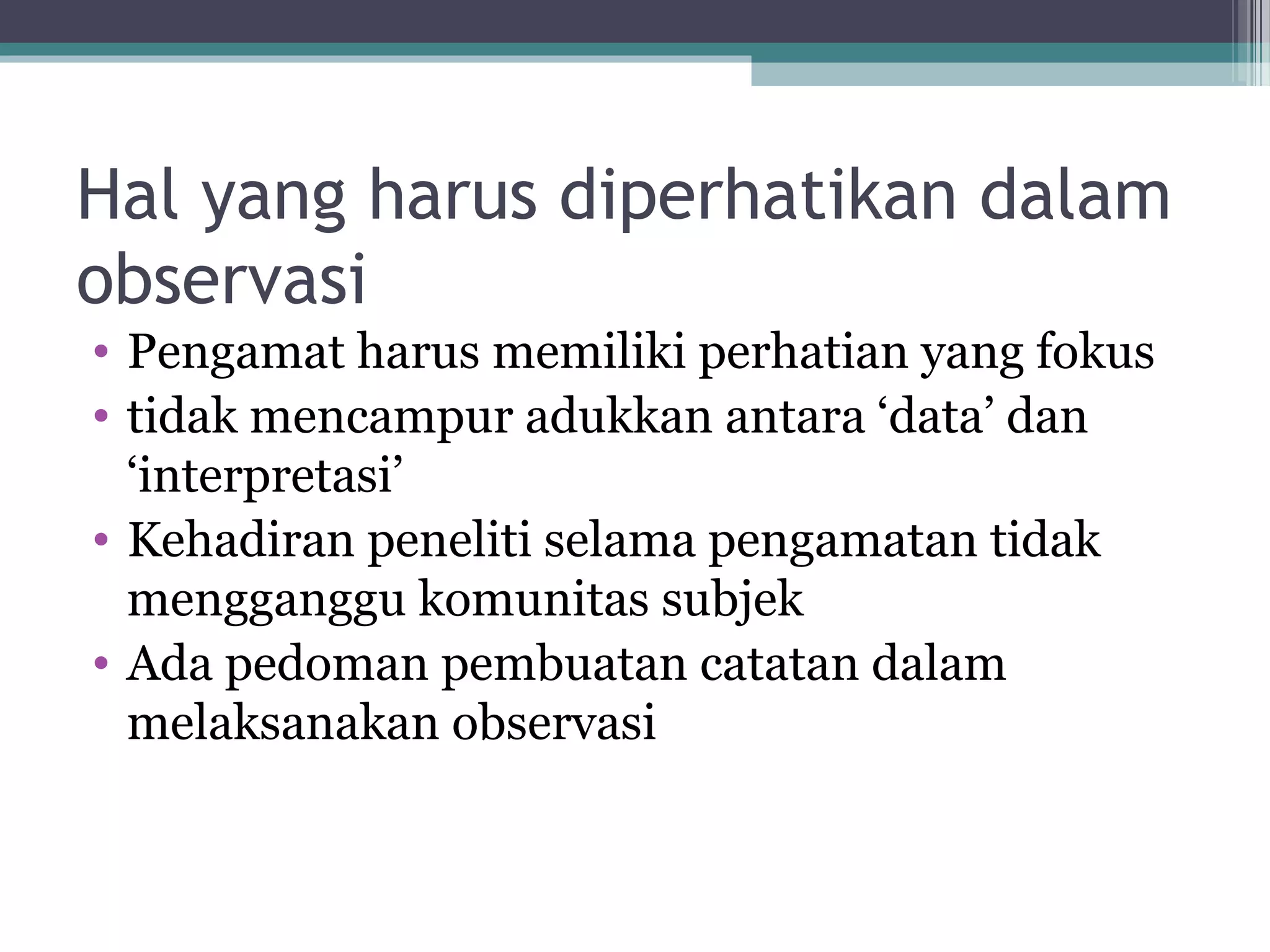 Metode observasi | PPT