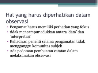 Metode observasi | PPT