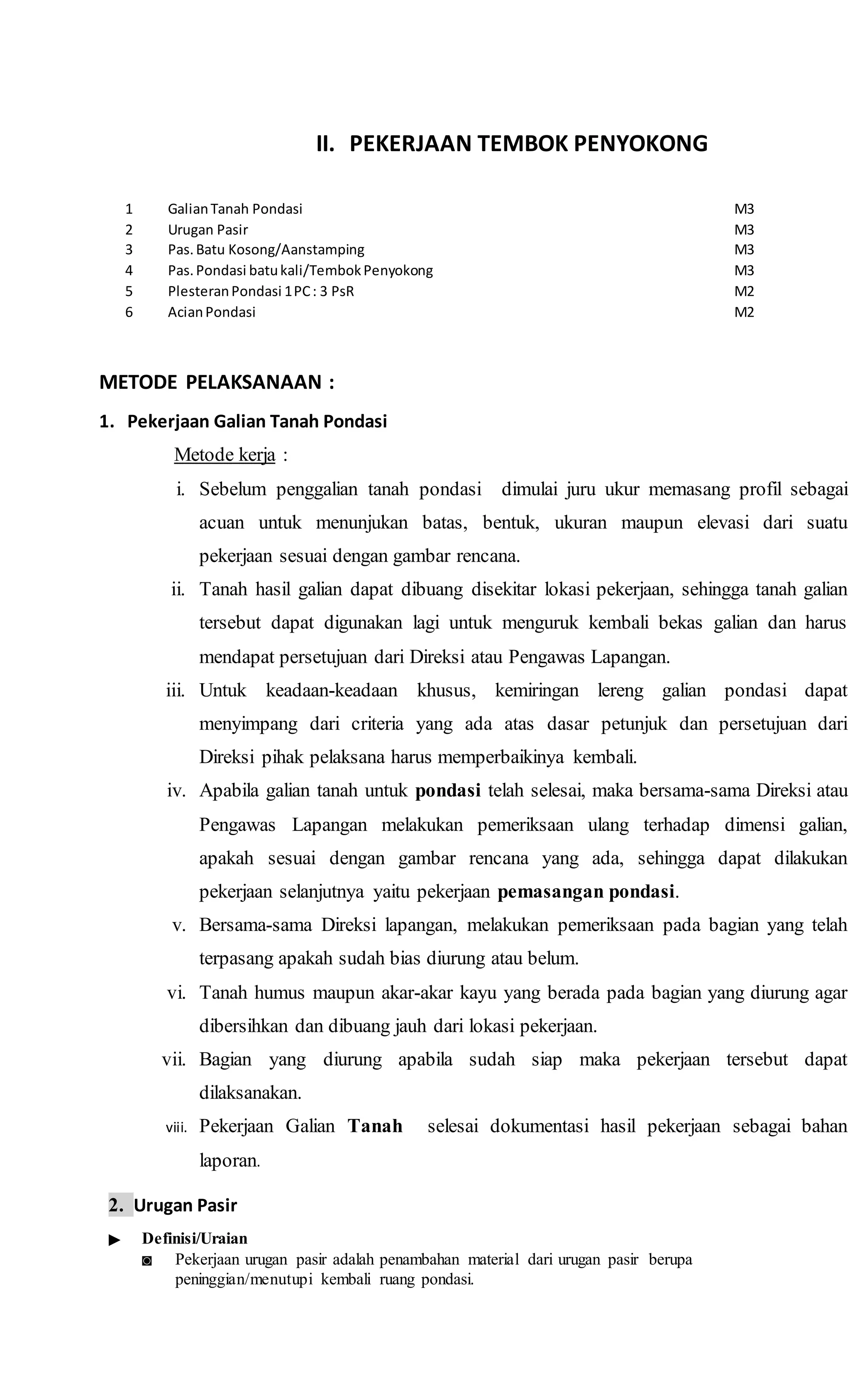 Metode Pelaksana | DOCX