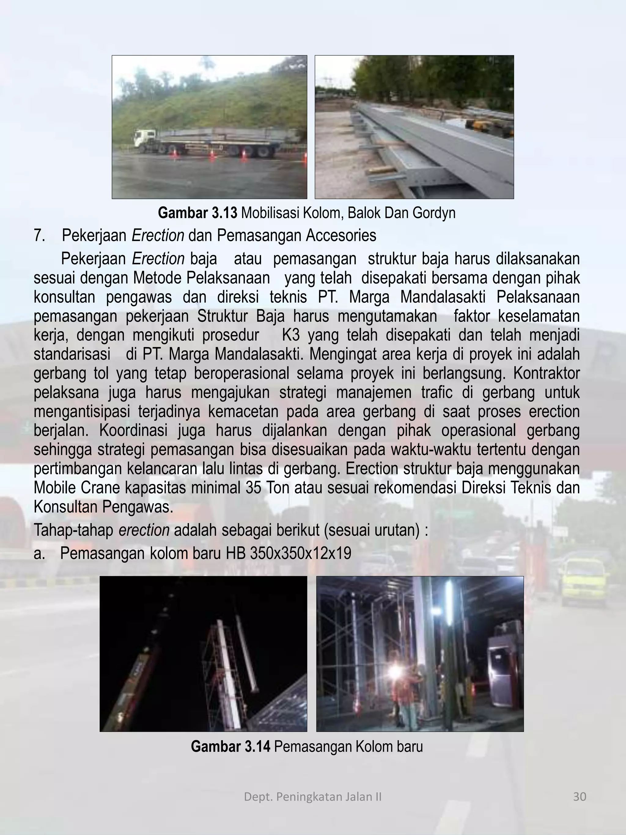 Metode pelaksanaan pintu gerbang toll | PDF