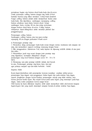 Metode pelaksanaan pasang rangka atap baja ringan | DOCX