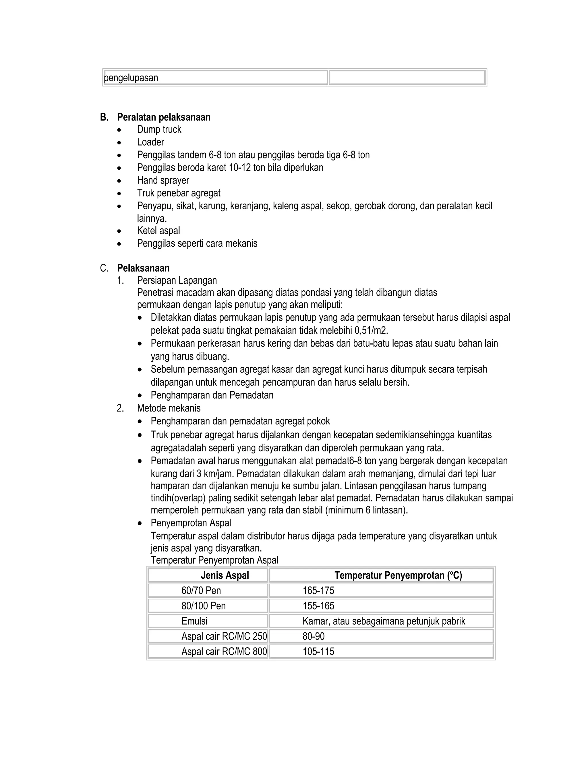 Metode pelaksanaan jalan | DOC