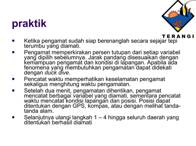 Metode pemantauan terumbu karang | PPT