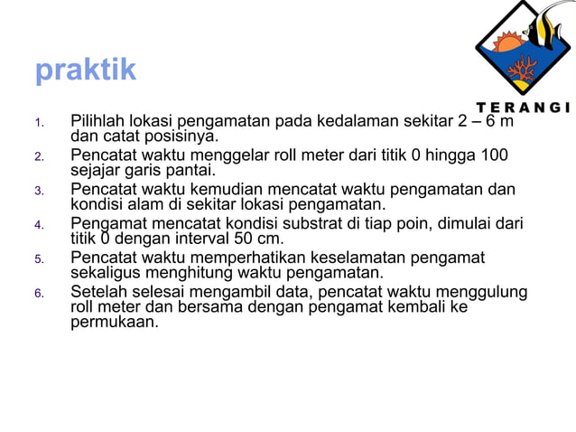 Metode pemantauan terumbu karang | PPT