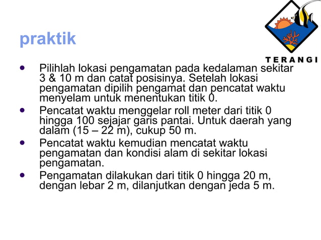 Metode pemantauan terumbu karang | PPT