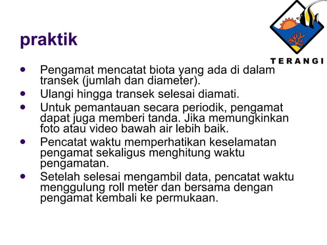 Metode pemantauan terumbu karang | PPT