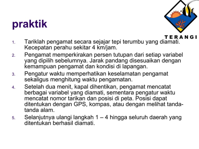 Metode pemantauan terumbu karang | PPT