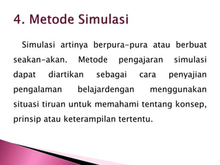 Bentuk Metode Pembelajaran sosiologi | PPTX