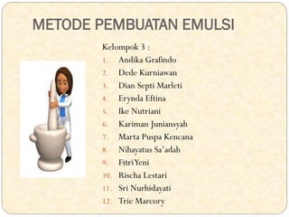 Metode pembuatan emulsi | PPTX