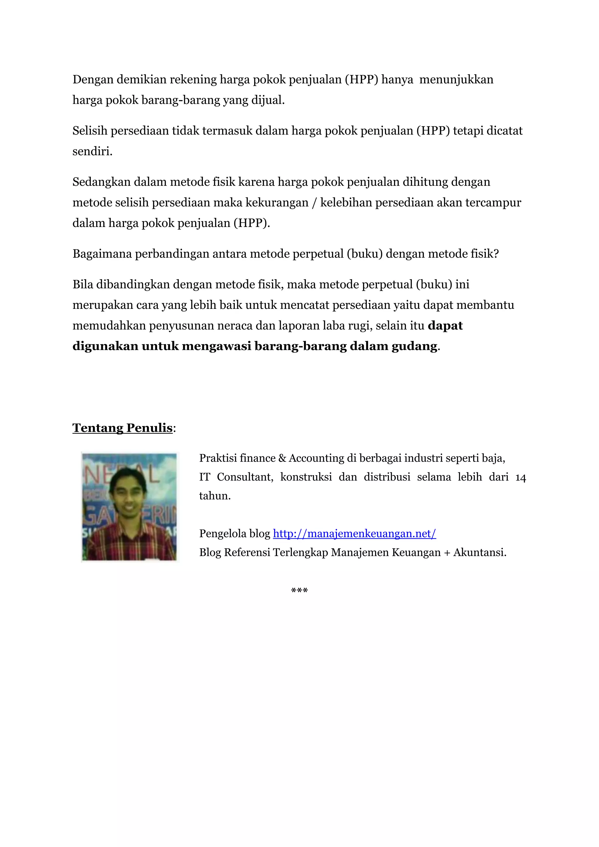 Metode pencatatan persediaan barang | PDF
