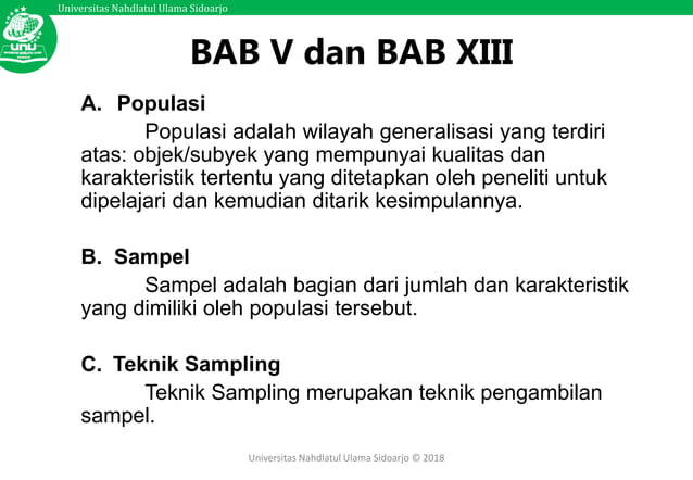 Metode penelitian bab 5 dan bab 13 populasi dan sampel pgsd 2015 | PPT