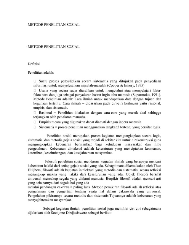 Metode penelitian sosial | PDF