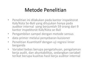 Metode penelitian terkait auditor internal .pptx