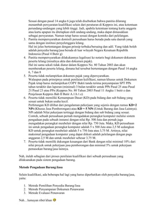 Metode pengadaan barang dan jasa di pemerintahan | PDF