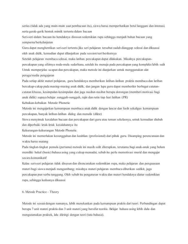 Metode pengajaran bahasa | DOCX