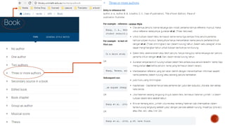 Metode pengambilan citation versi APA | PPTX