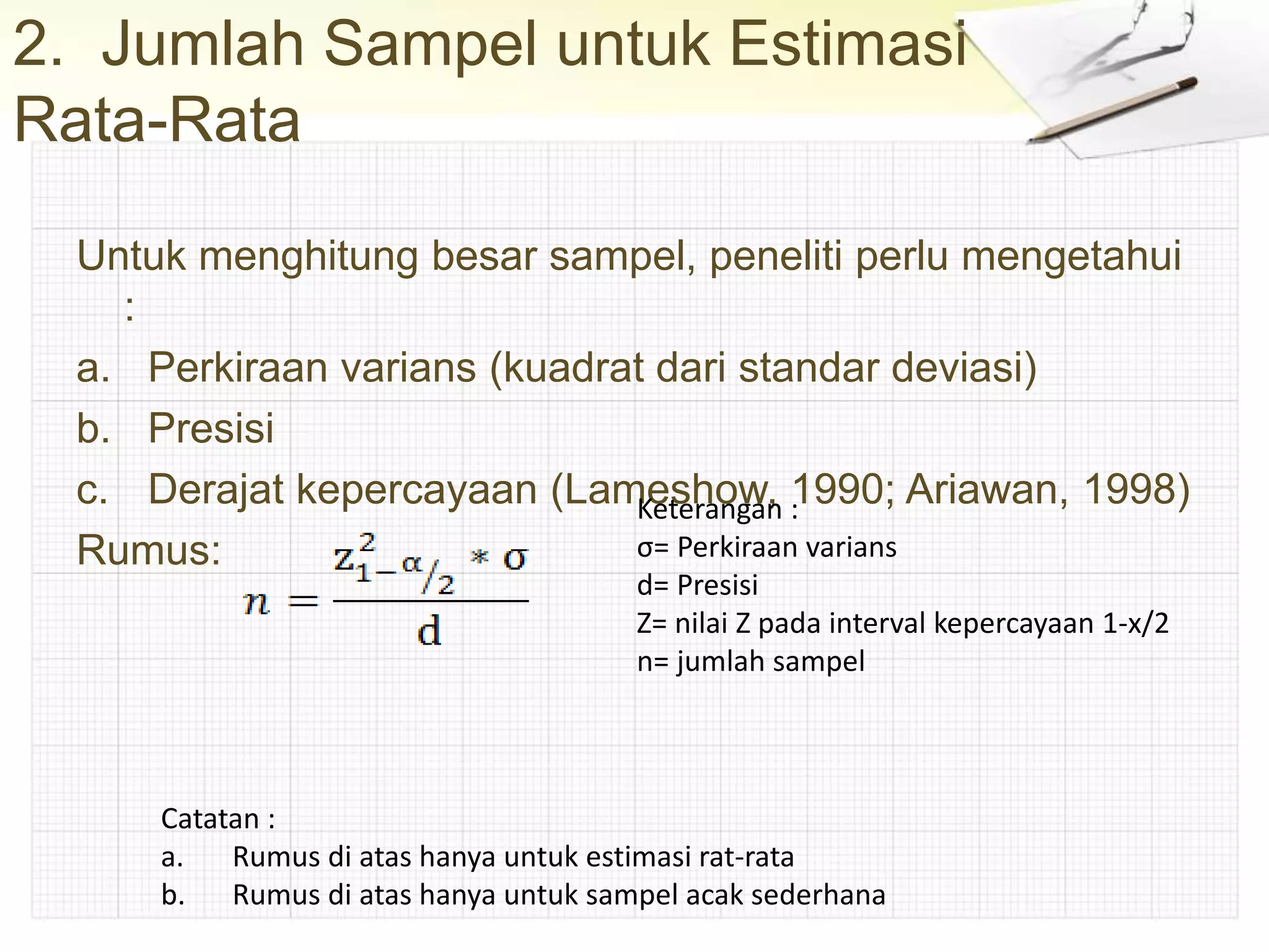 Metode pengambilan sampel | PPTX