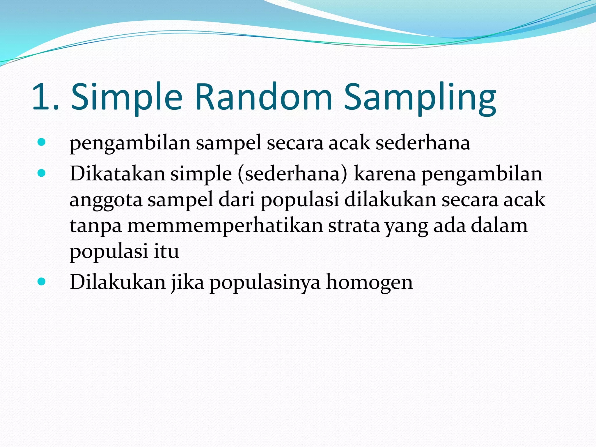 Metode pengambilan sampel (sampling) | PPTX