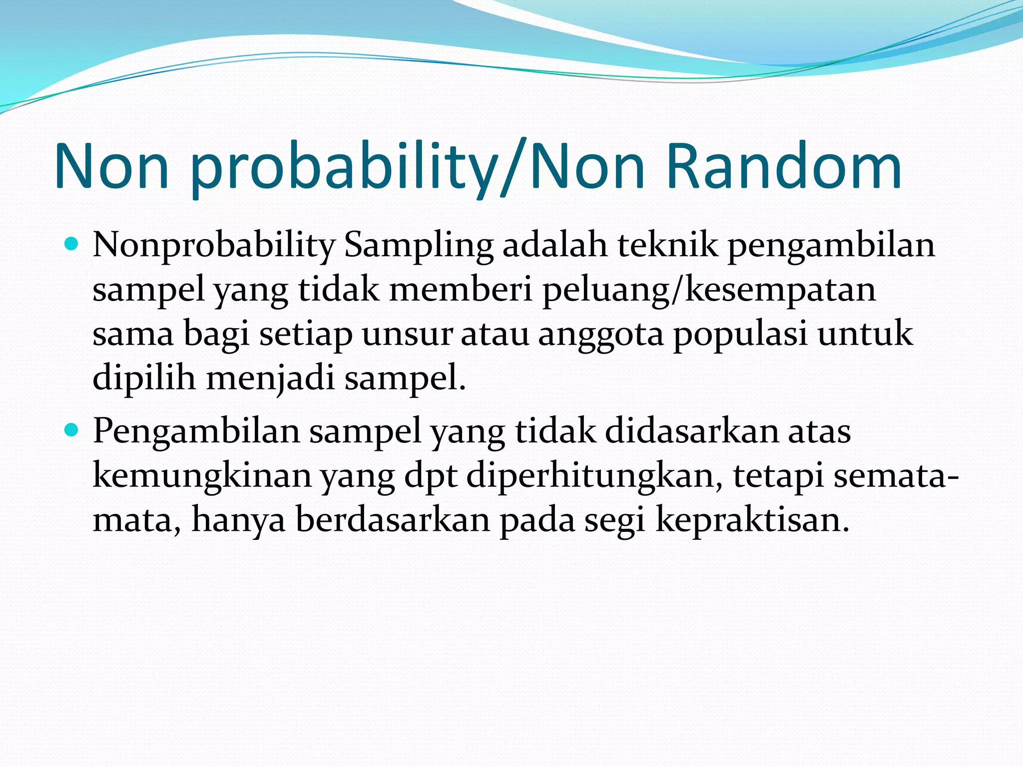 Metode pengambilan sampel (sampling) | PPTX